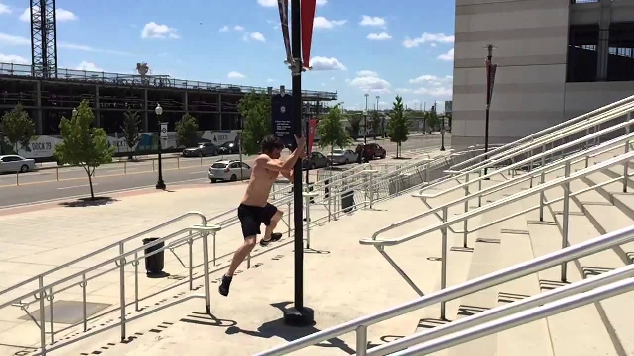 K Flips - 360º Pole Swing at Nationals Park - YouTube