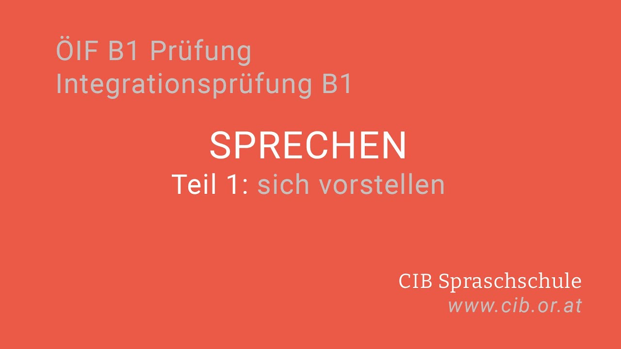 ÖIF Prüfung Deutsch B1: sich vorstellen (mündlich, Teil 1) - YouTube