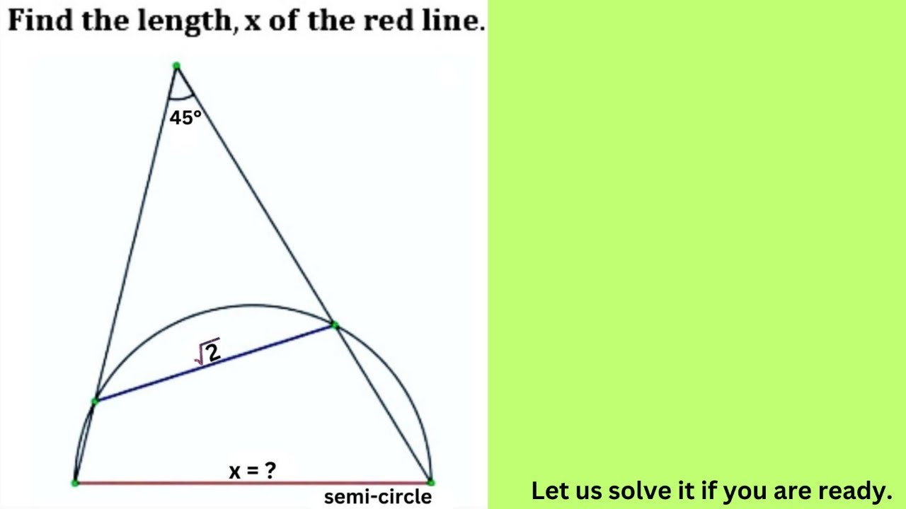 What Is The Length, X Of The Red Line? - YouTube