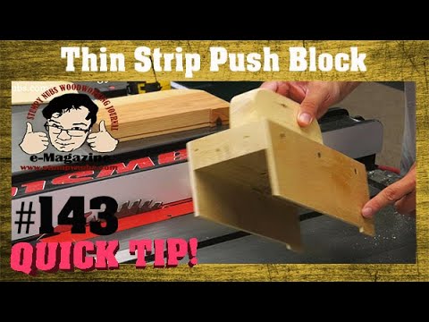 A clever table saw push-block idea for cutting thin strips - YouTube