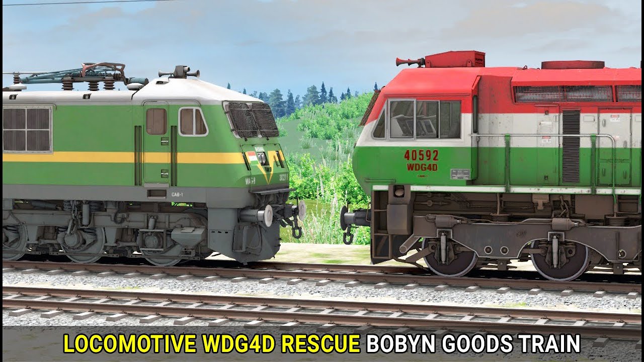 Locomotive WDG4D Rescue For BOBYN Goods Train | Train Simulator | Goods ...