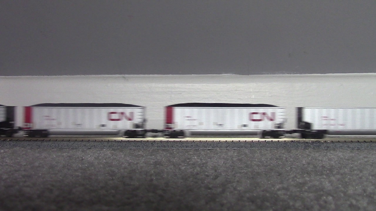 CN N scale coal train. - YouTube