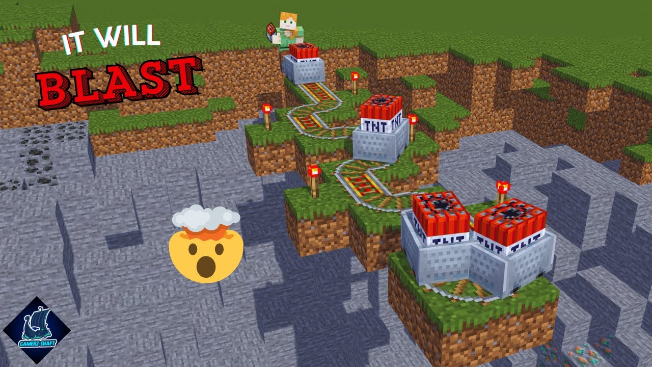TNT cart exploded 🤯 minecraft | Gamerz Shaft #minecraft - YouTube