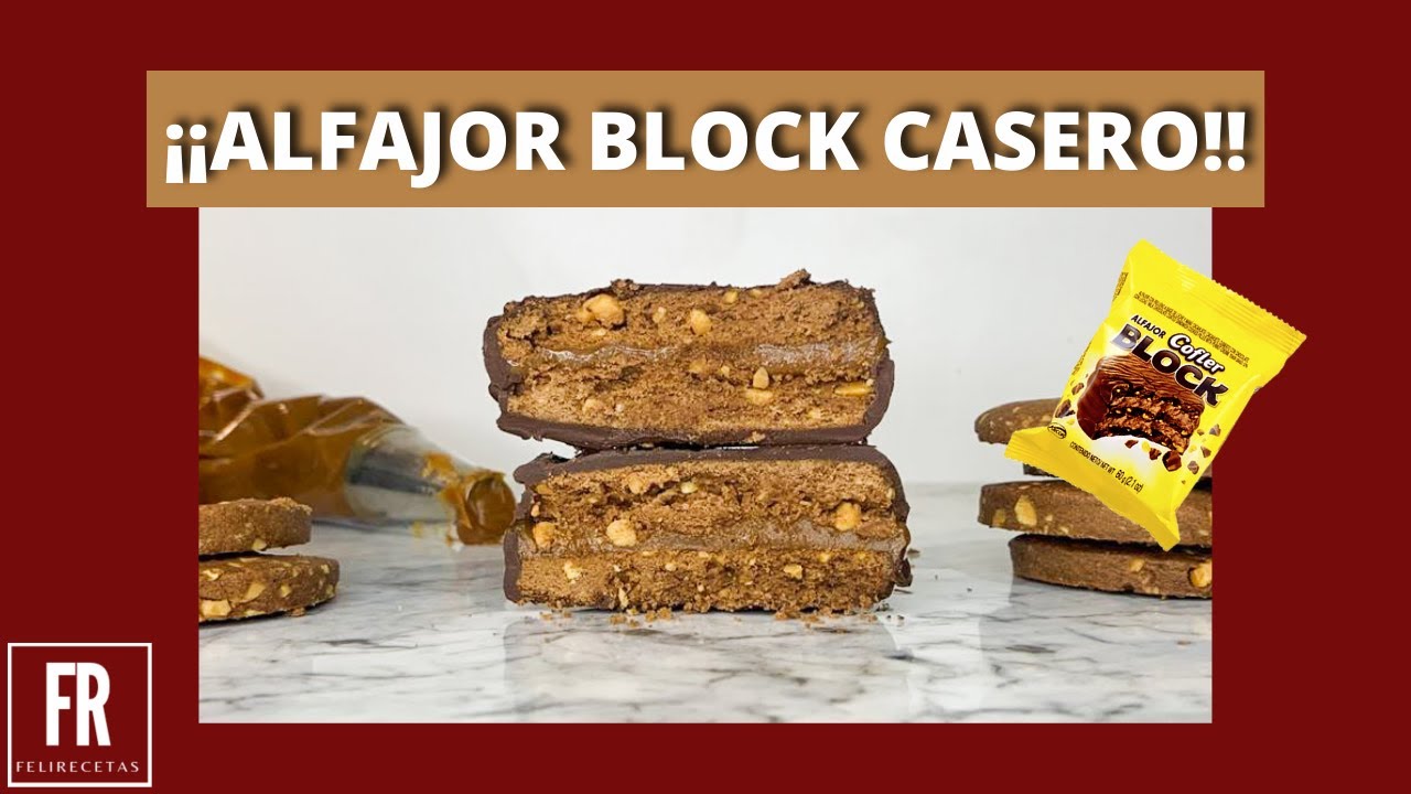 ALFAJOR BLOCK CASERO FACIL Y RIQUISIMO!! | FeliRecetas - YouTube