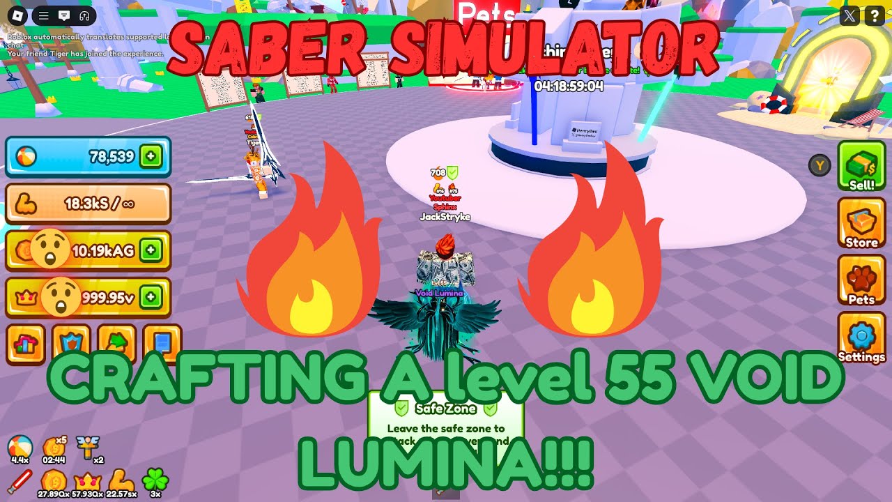 Saber Simulator | CRAFTING A LVL 55 VOID LUMINA (2nd) - YouTube