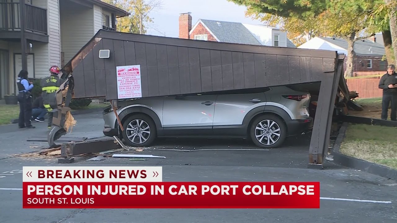 1 injured in South City carport collapse - YouTube