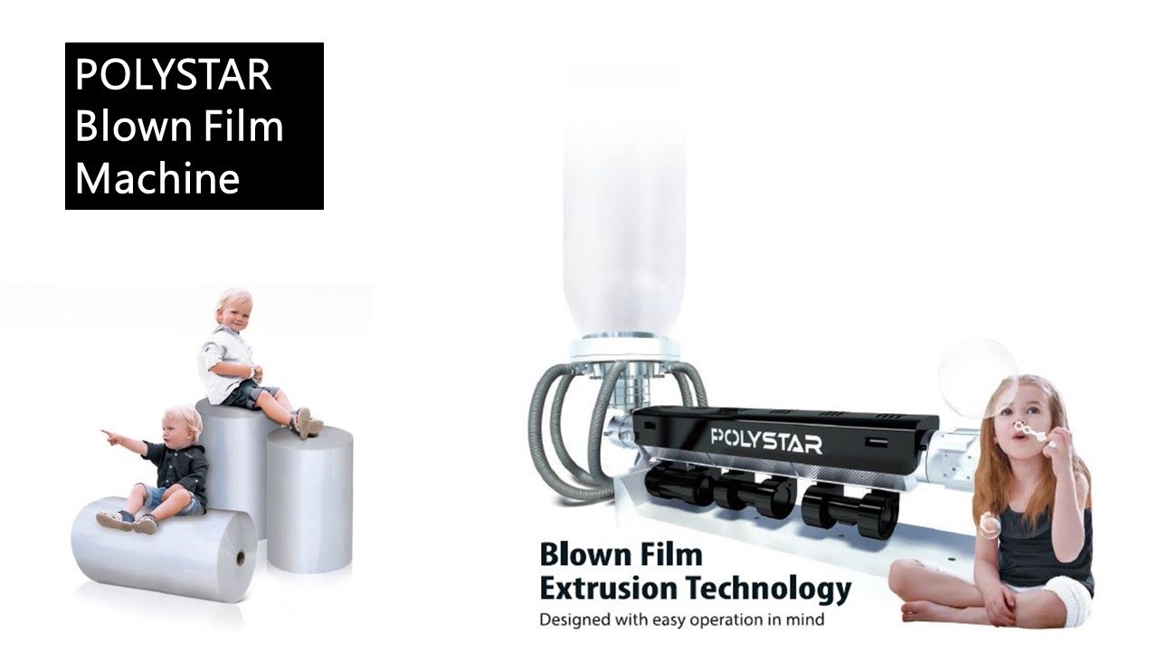 POLYSTAR PE Blown Film Extruder - YouTube