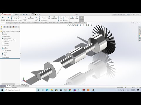 Jet Engine Part 2 Shaft in Solidworks - YouTube