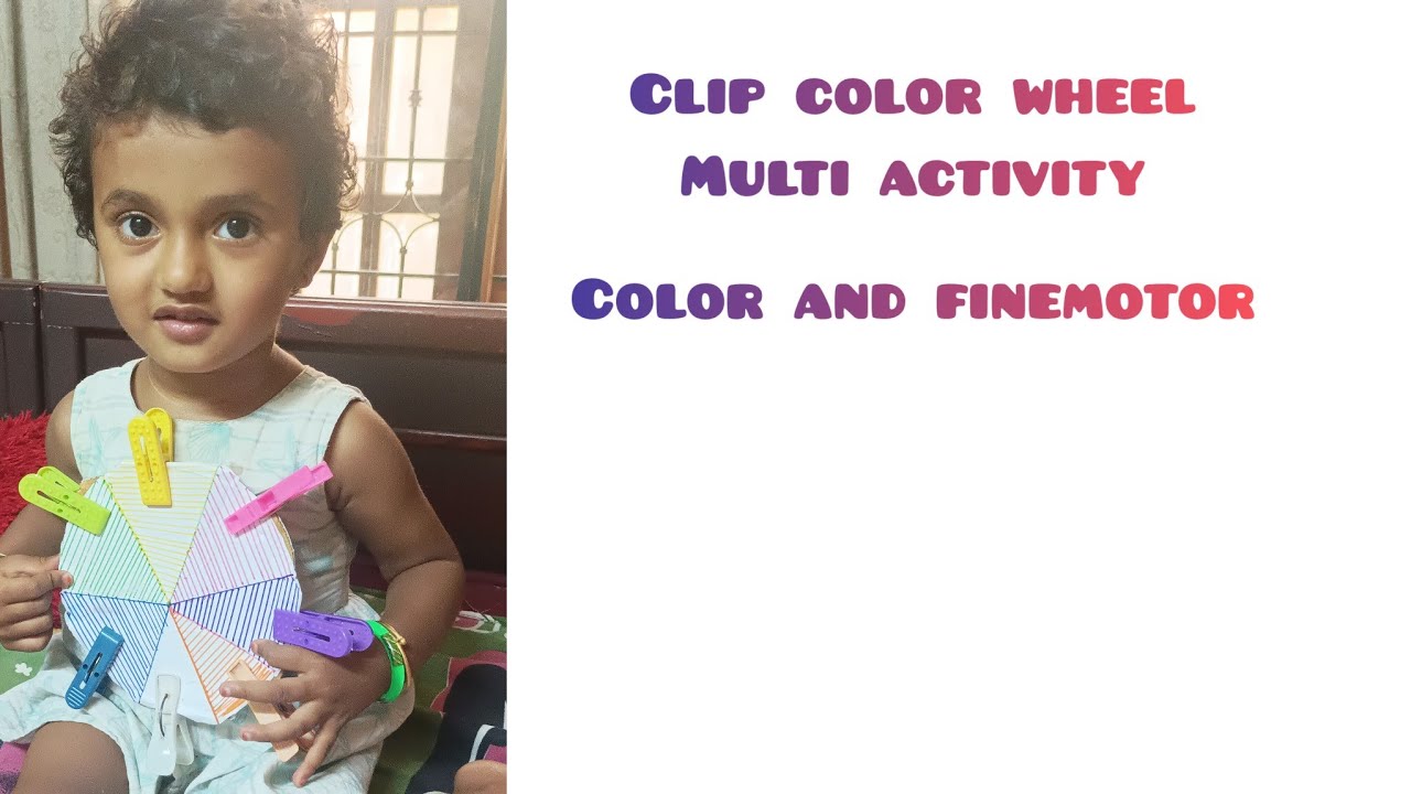 Clip color wheel for finemotor kids activity - YouTube