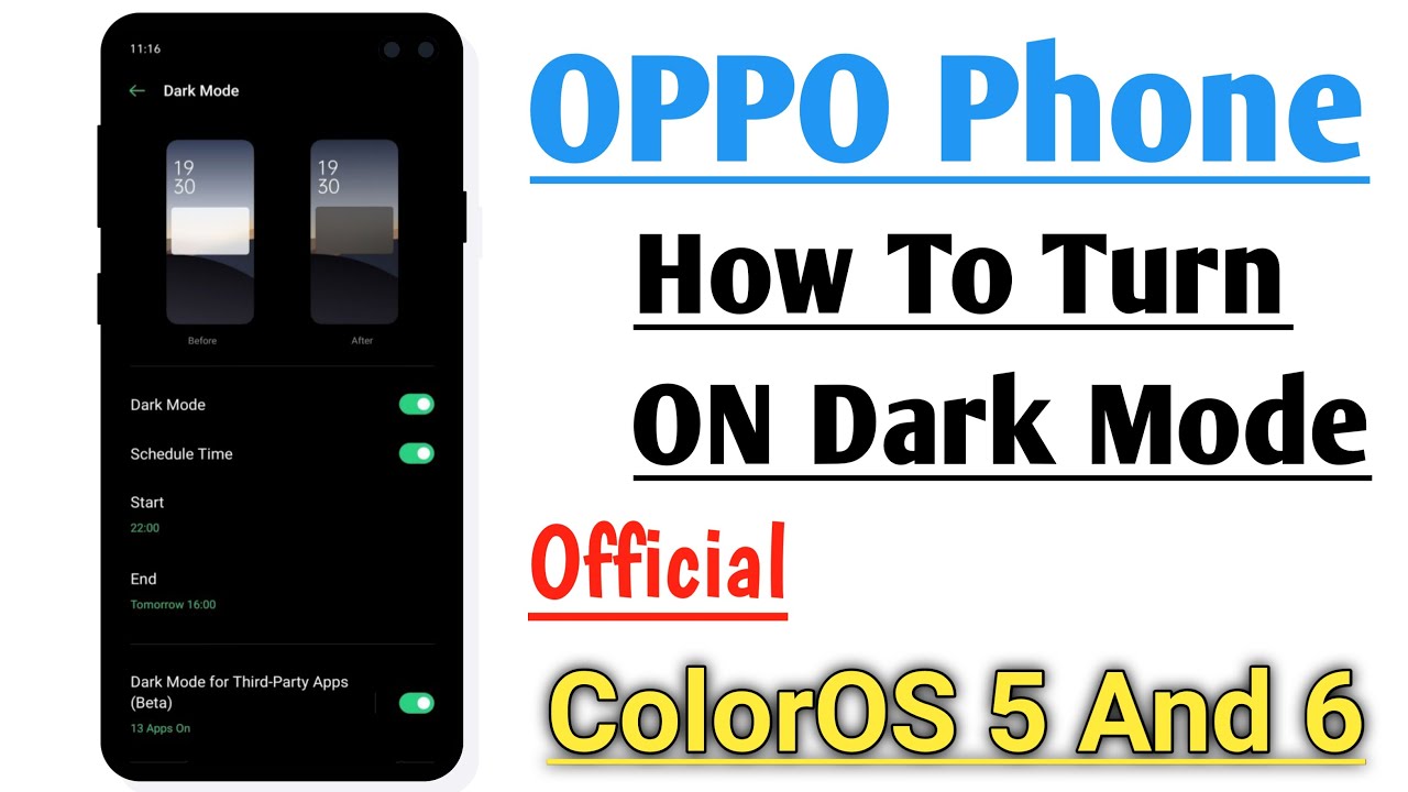 OPPO Phone How To Turn ON Official Dark Mode in ColorOS 5 And 6 Without ...