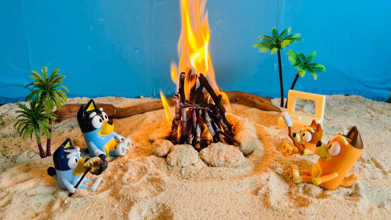 Bluey & Bingo Build the COOLEST Sandcastle Campfire EVER! - YouTube