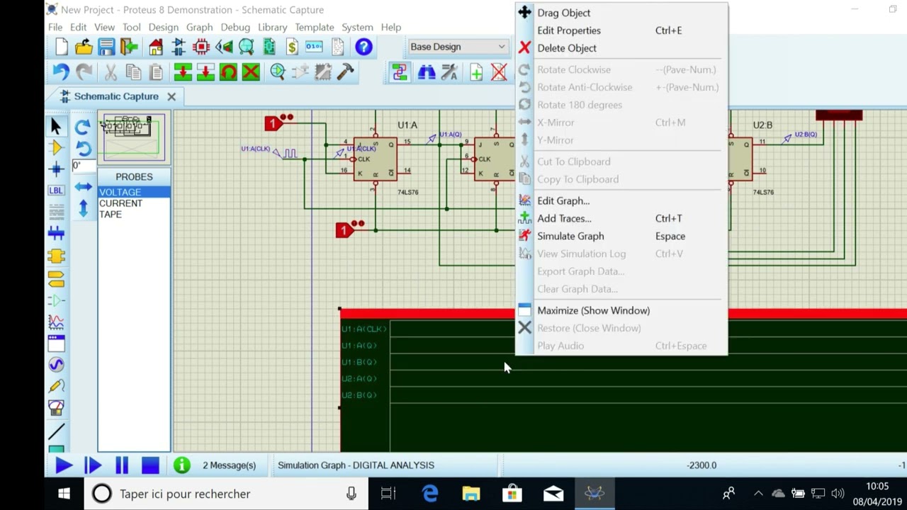 compteur synchrone en simulation Proteus Isis - YouTube