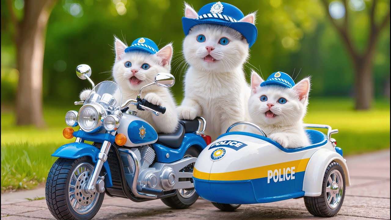 Mama Cat Helps Kitten Chase His Dream to Become a Brave Police Officer ...