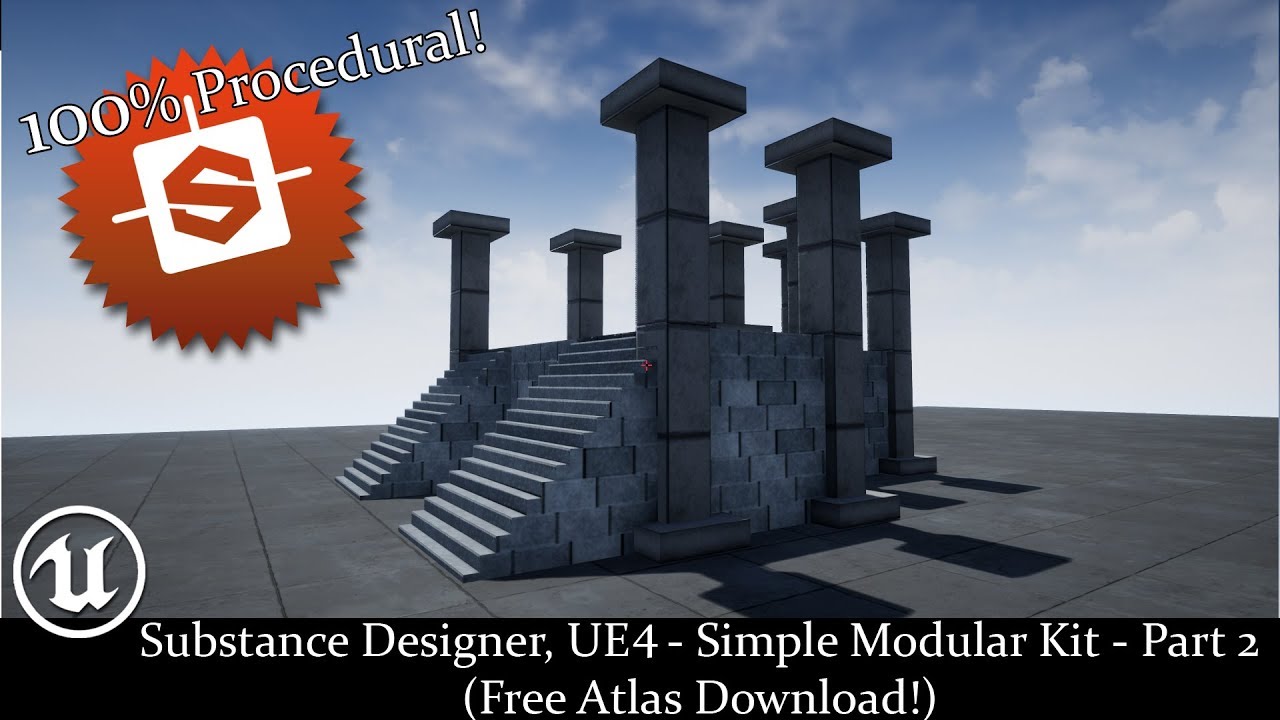 Substance Designer 2017, Unreal Engine 4 - Simple Modular Kit - Part 2 ...