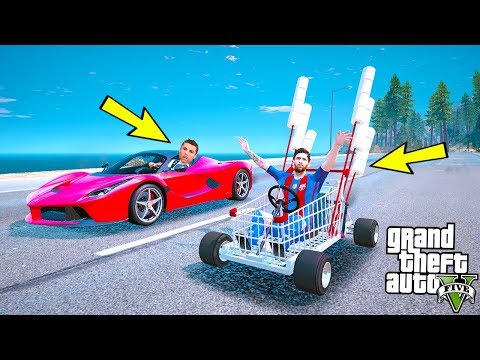 LAFERRARİ APERTA VE DÜNYANIN EN HIZLI MARKET ARABASI YARIŞIYOR! - GTA 5