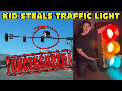 Kid Temper Tantrum Steals Traffic Lights And Puts It In His Room! - [ Uncensored Version ]