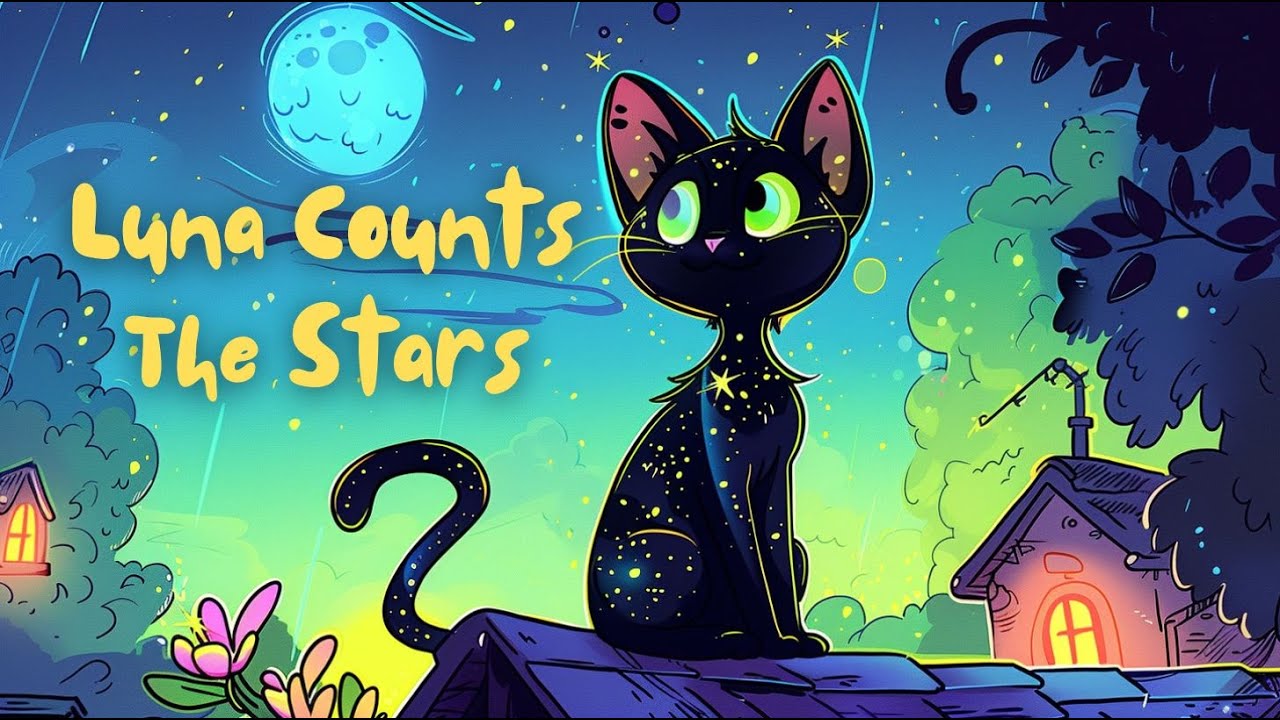 Luna Counts The Stars | Cozy Bedtime Story, Animated Animals, Cat ...