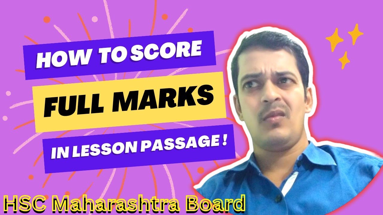 How to score full marks in lesson passage | HSC English Guruji # ...