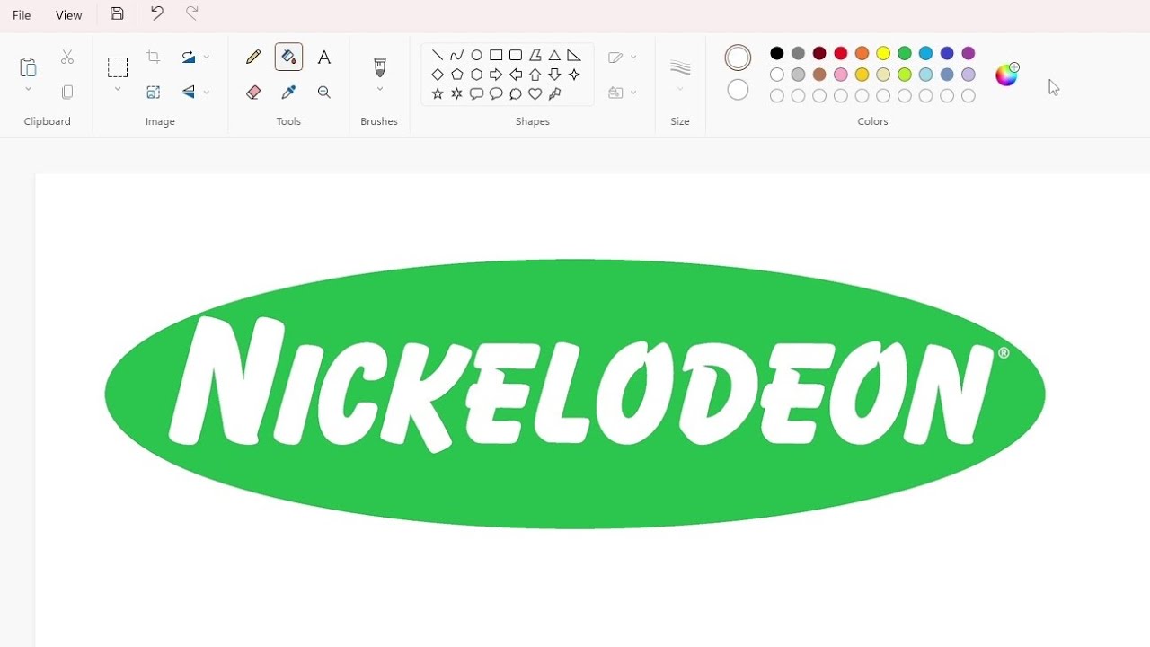 How to draw a green Nickelodeon logo using MS Paint | How to draw on ...