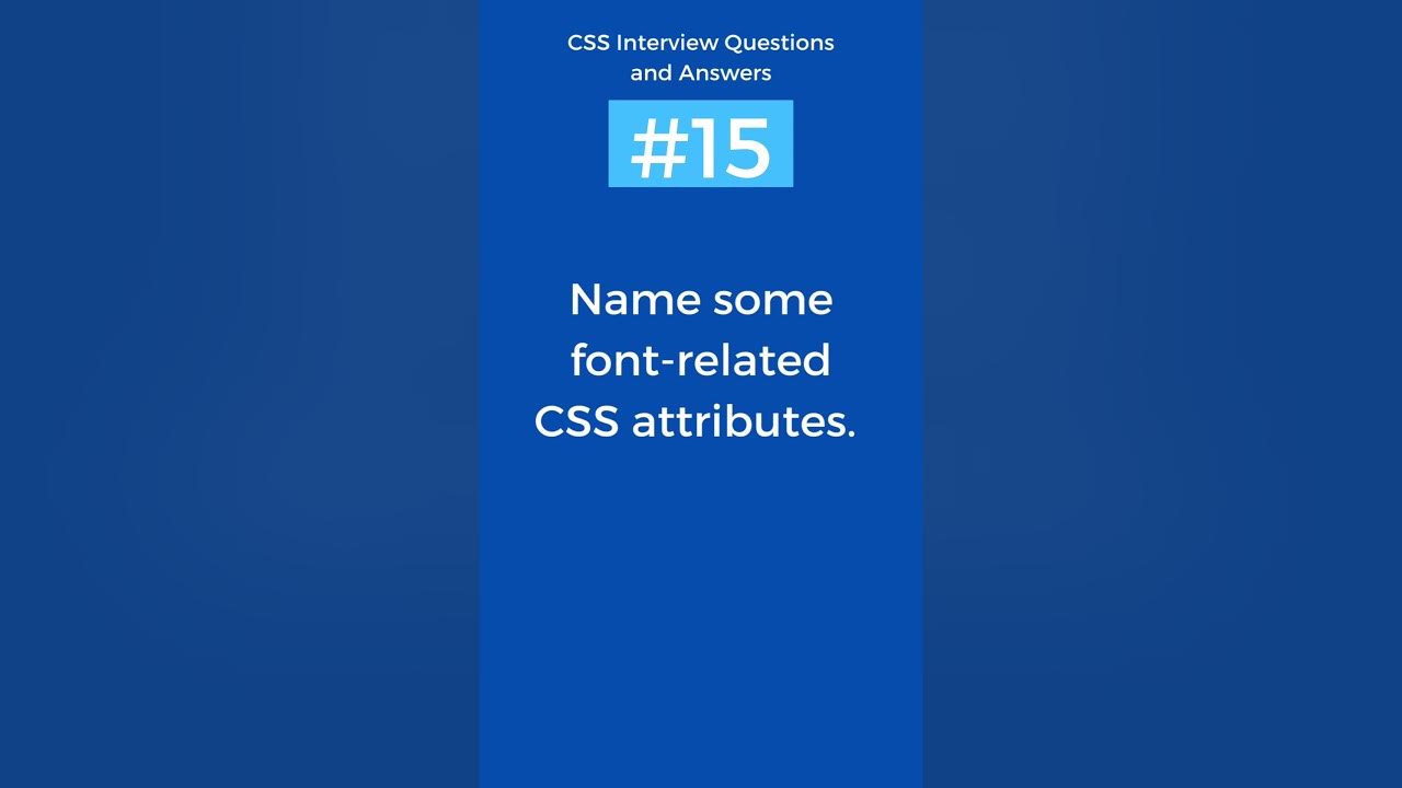 Font related CSS attribute | CSS Interview Questions and Answers Part - 15 #css #shorts #viral ...