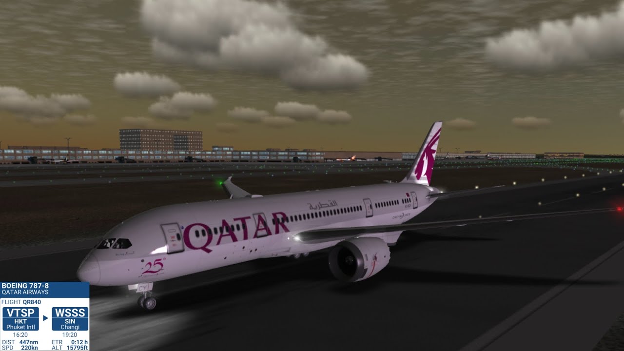 Qatar Airways QR840 B787-8 Landing in Singapore Changi Airport - YouTube