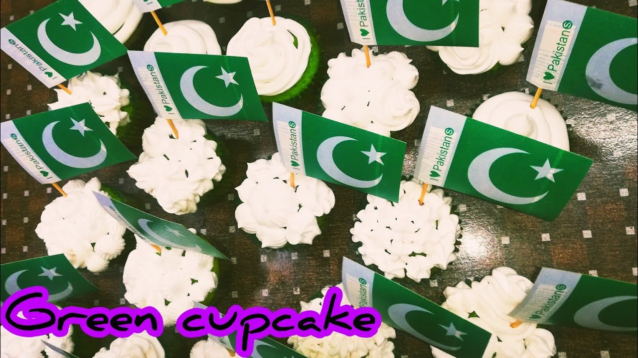 Pakistan independence day cup cake recipe | How to make green cupcake ...