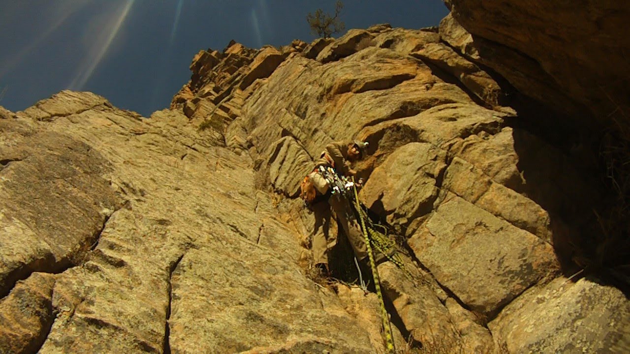 Climbing a 500 foot tower on Hardscrabble pass in CO. - YouTube