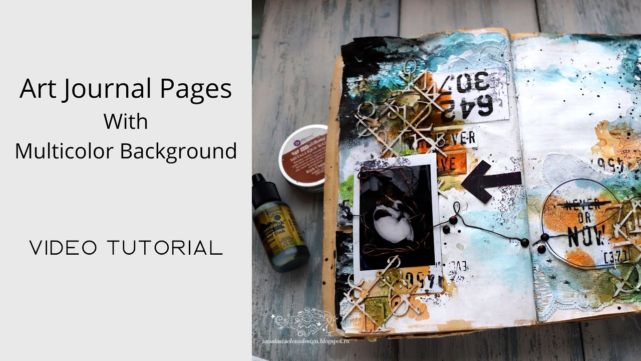 Art Journal Spread With Multicolor Background - YouTube
