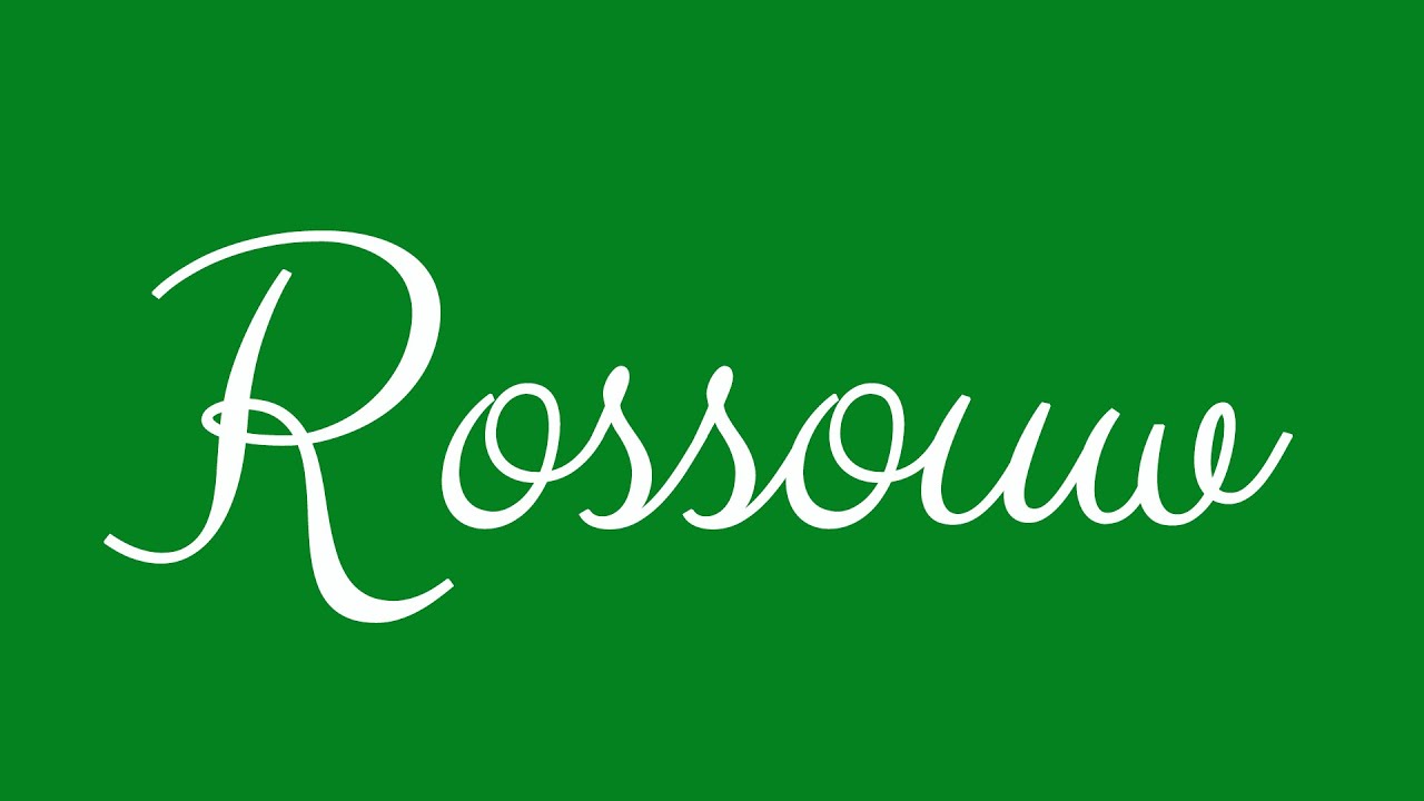 Learn how to Sign the Name Rossouw Stylishly in Cursive Writing - YouTube
