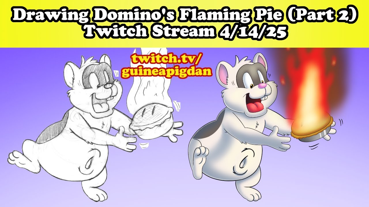 Drawing Domino's Flaming Pie (Part 2), 4/14/25 - YouTube