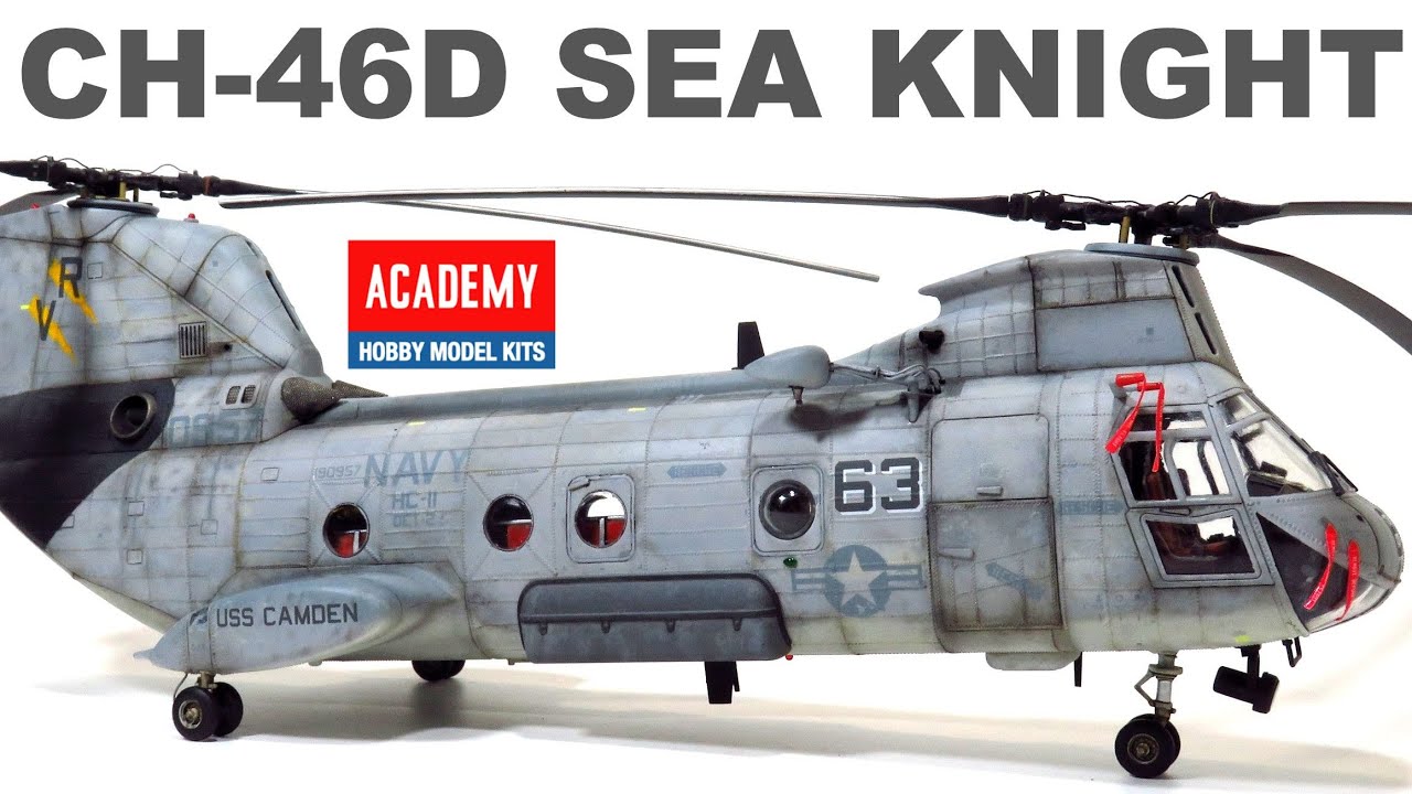ACADEMY CH-46 SEA KNIGHT - 1/48 Scale Helicopter Model - Full RIVET ...