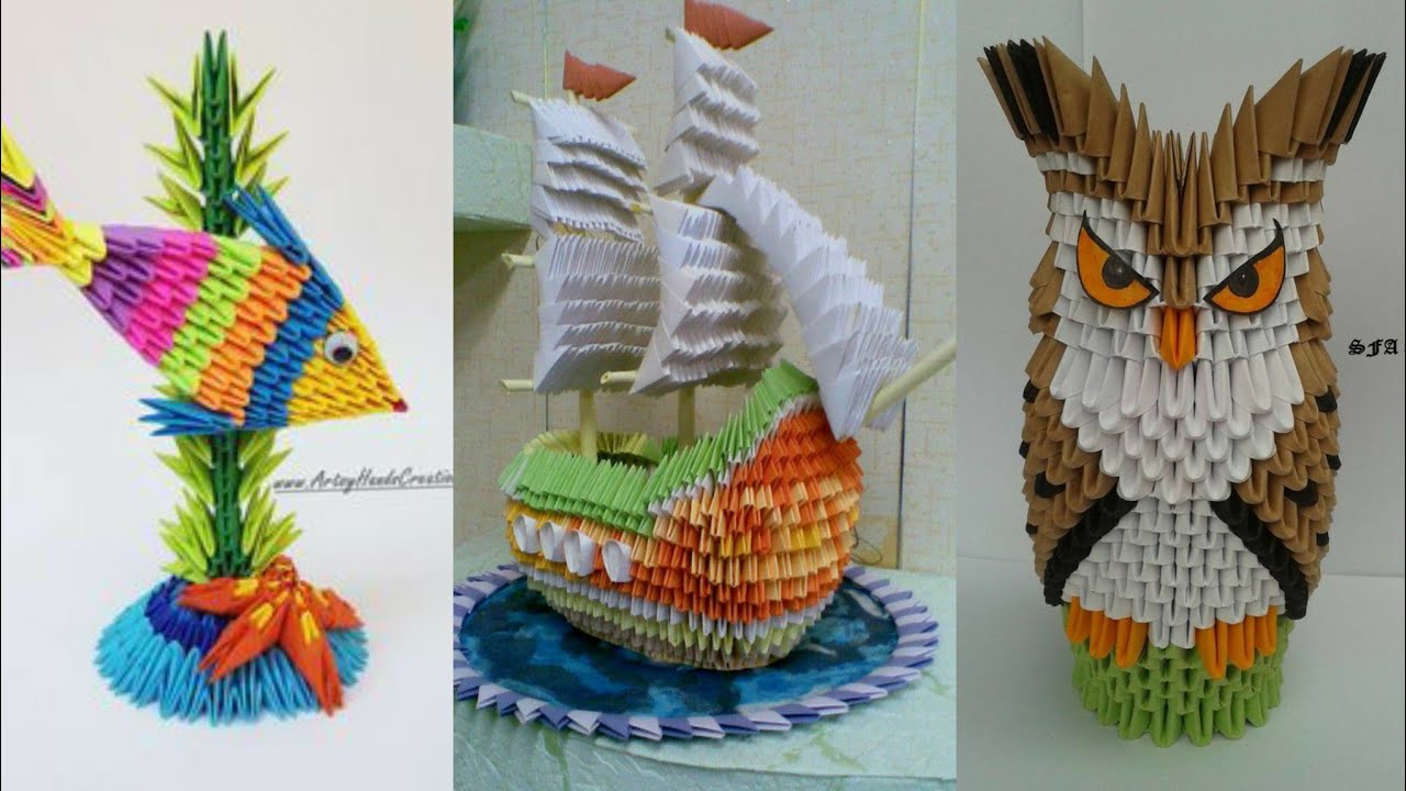 Amazing 3D Origami Paper Handmade Decoration Crafts Ideas - YouTube