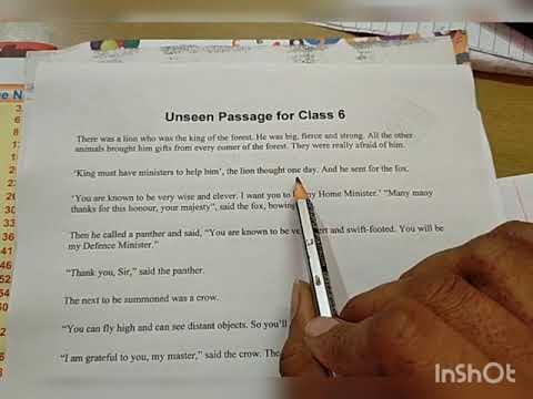 class-6th || unseen passage || English grammar - YouTube