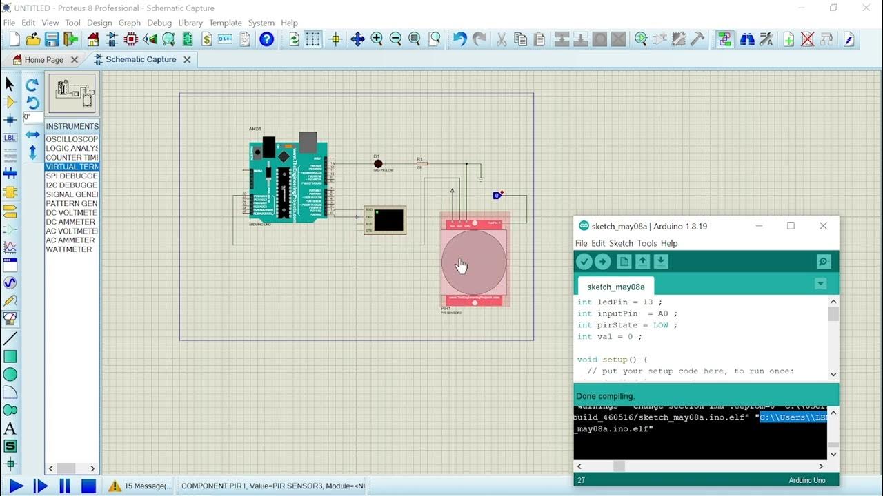 Simulasi Lampu Otomatis ON/OFF Sensor Gerak Menggunakan LED dan PIR ...