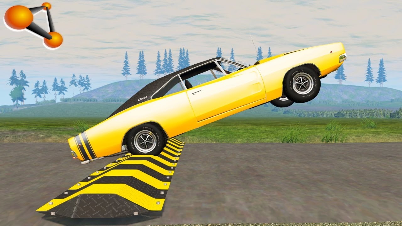 BeamNG.drive - Crazy Jumps On Speed Bumps - YouTube