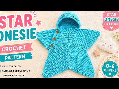 Crocheted Star Pattern Baby Sleeping Bag /Tığ işi Yıldız Model Bebek Uyku Tulumu / 0-3 ay