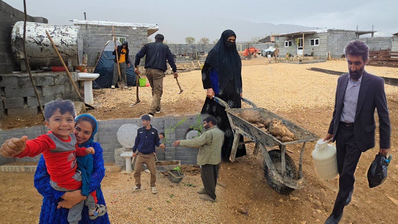 ⛈️🛖"No Goats, No Problem: Amir & Milad Revive Their Garden in a Rainy ...