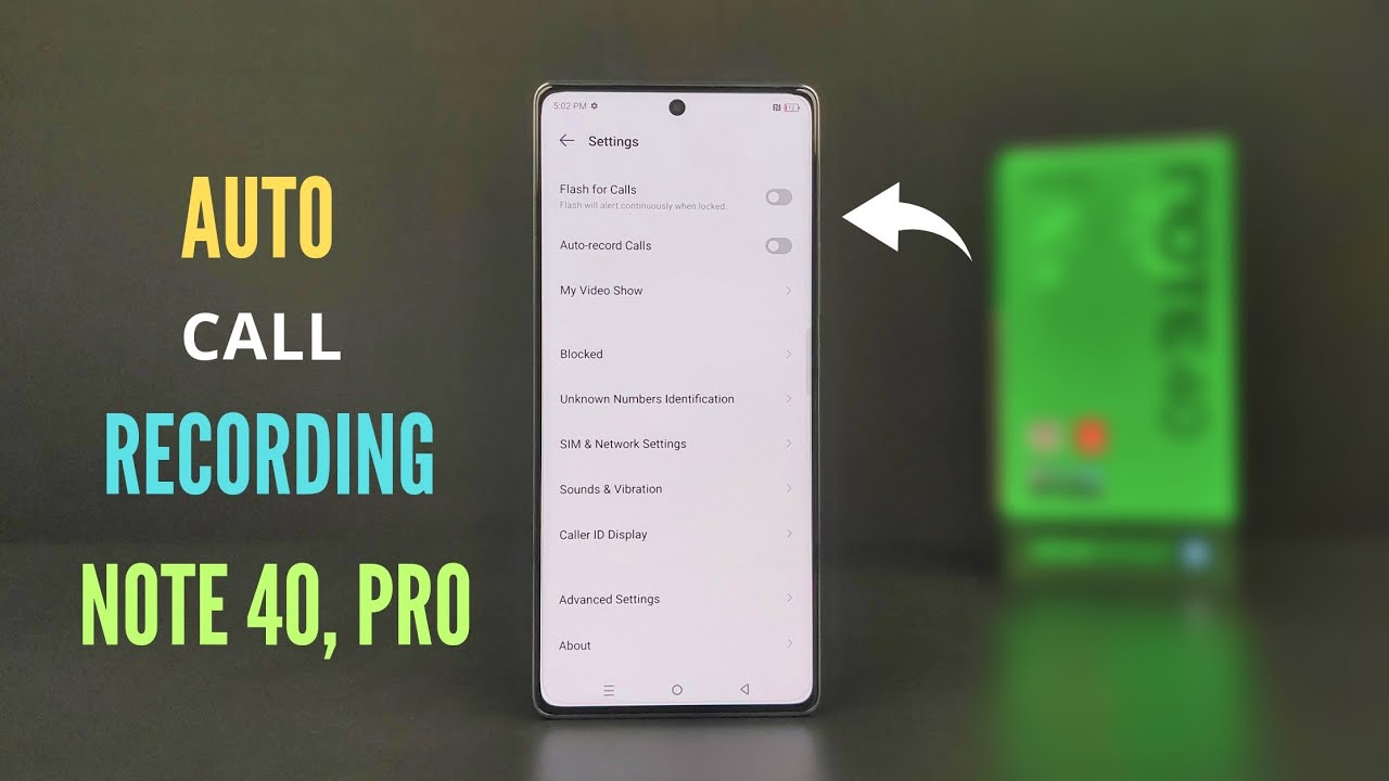 Infinix Note 40, Pro Auto Call Recording Settings & Flash For Calls ...