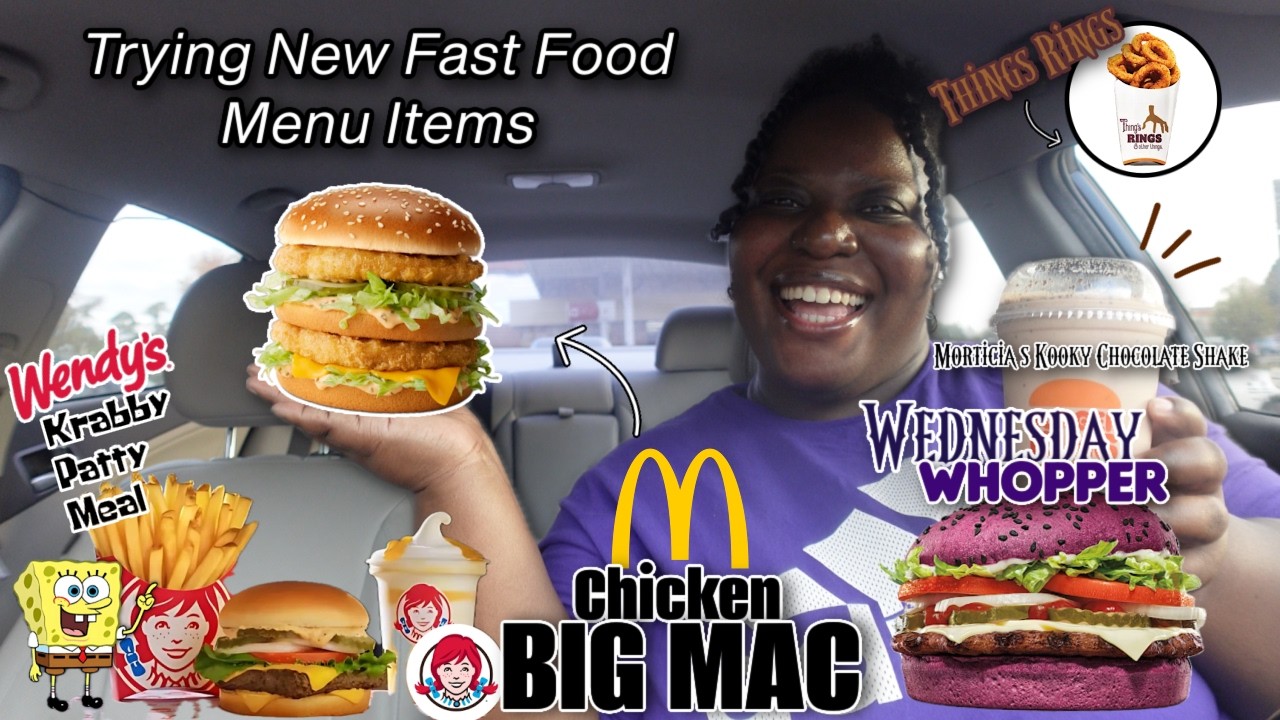 TRYING NEW MENU ITEMS FROM FAST FOOD RESTURANTS *HONEST REVIEW* - YouTube