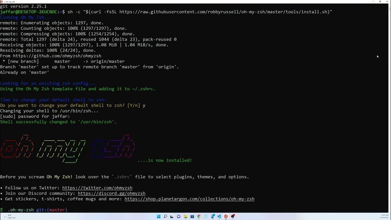 how to install zsh on ubuntu wsl - YouTube