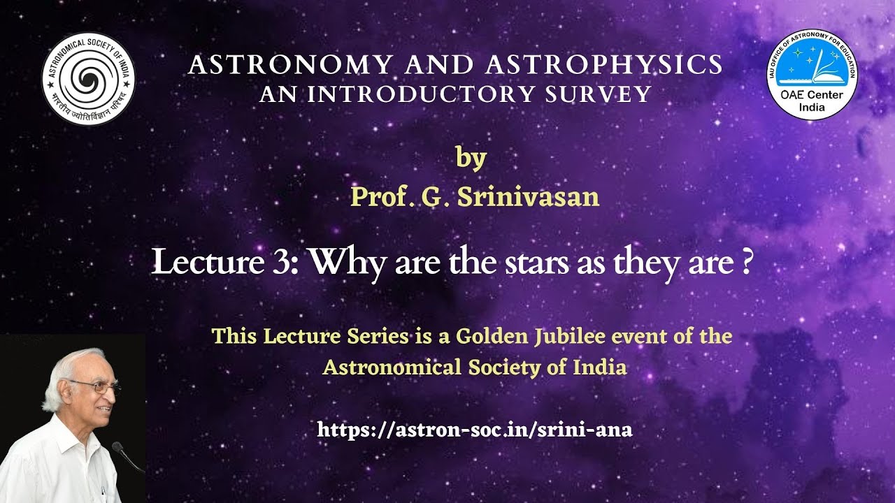 Lecture 3 - Why are the stars as they are ? - YouTube