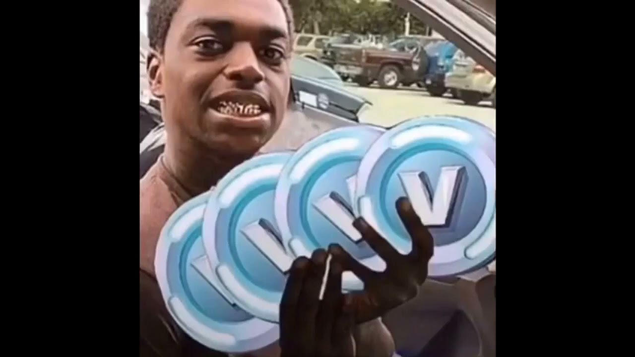 guy holding vbucks - YouTube
