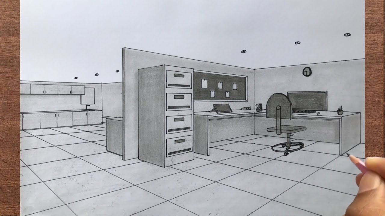 How to Draw a Room in 2 Point Perspective - YouTube