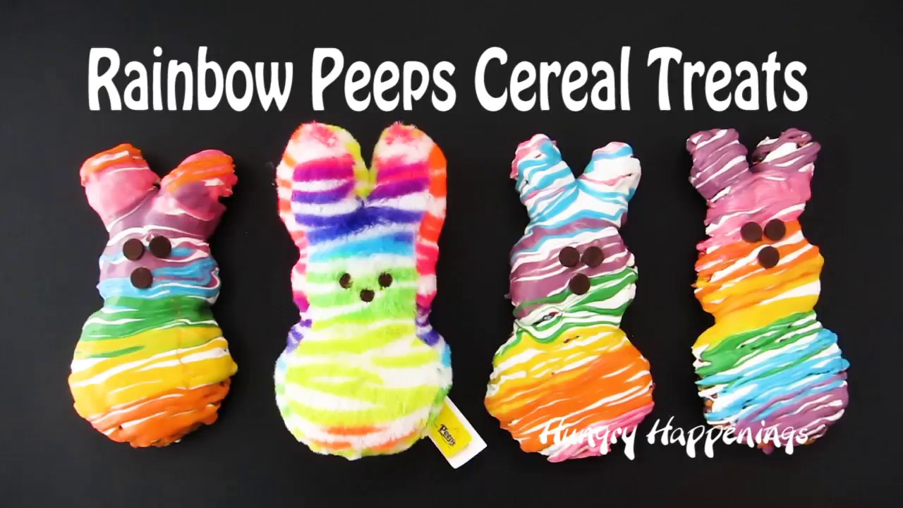 Rainbow Peeps Cereal Treats - YouTube
