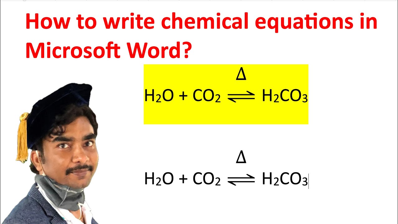 How to write a chemical equation in Word on Mac? - YouTube