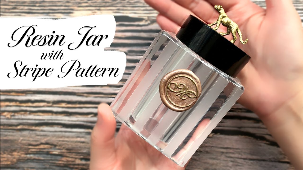 Technique for Resin Art: How To Make Stripe Pattern on Resin Jar Bottle ...