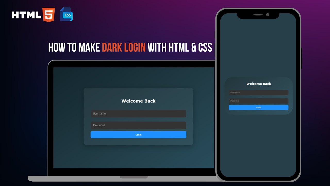 How To Make A Dark Login | HTML & CSS - YouTube