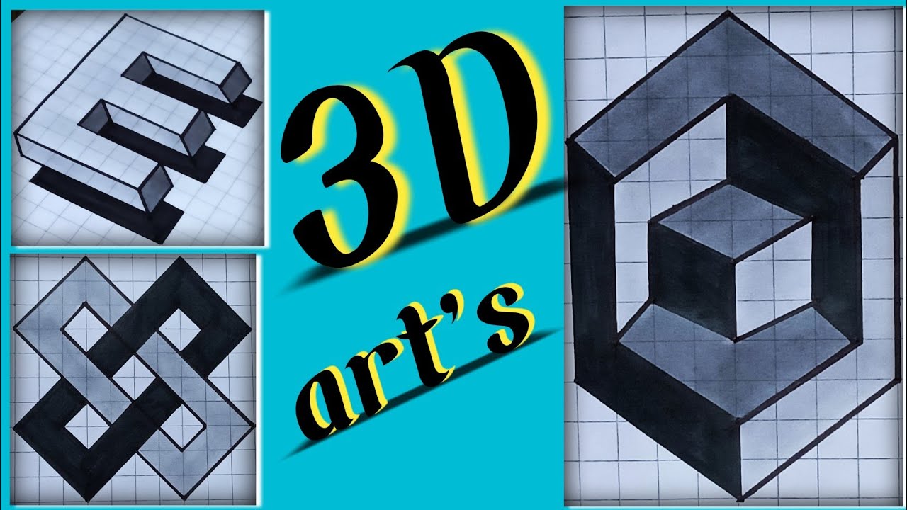 Easy 3D Arts Drawing For Beginners ।How To Draw 3D Art Tutorial Easy ...