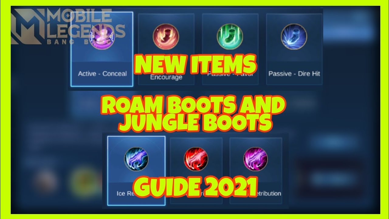 HOW TO USE ROAM AND JUNGLE BOOTS, NEW ITEMS GUIDE 2021|MOBILE LEGENDS ...