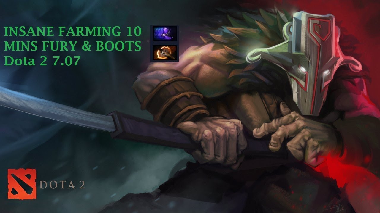 INSANE FARMING Jugger 10 Mins Fury & Boots - Dota 2 Ez MMR - YouTube